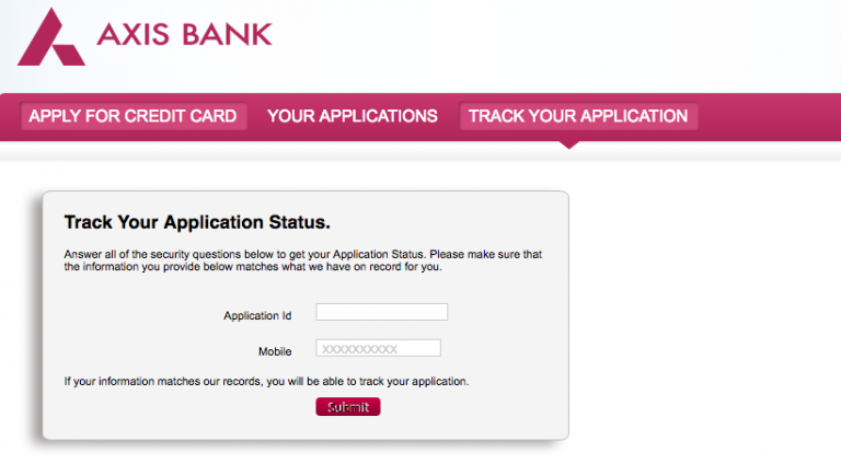 Axis Bank Credit Card Status 2025, Axis Credit Card Application