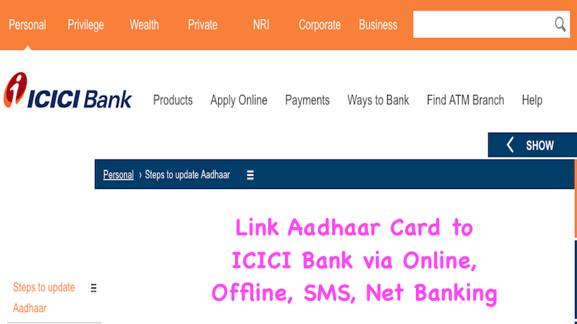 Link Aadhaar Card To Icici Bank 2024 Icici Aadhaar Card Link
