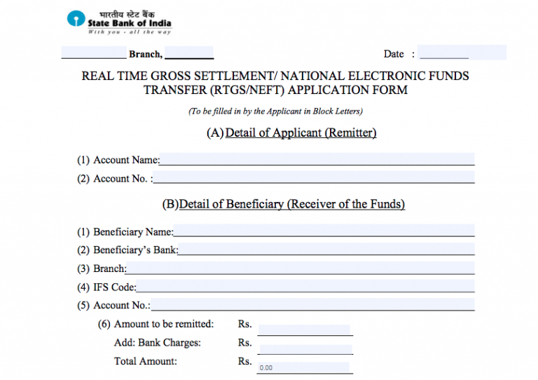SBI RTGS Form 2025, Rules, Timing, Charges and Process