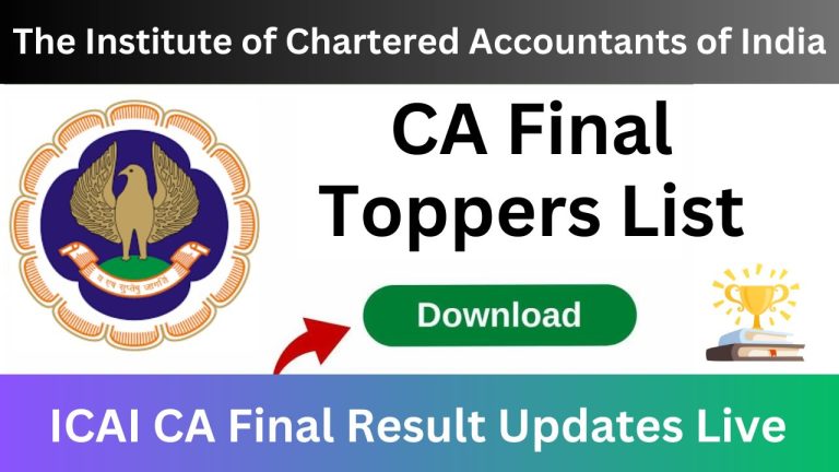 CA Final Toppers List May 2024, AIR1, Mark Sheet and Merit List